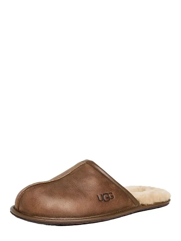 UGG Scuff Leather Slippers - Tan