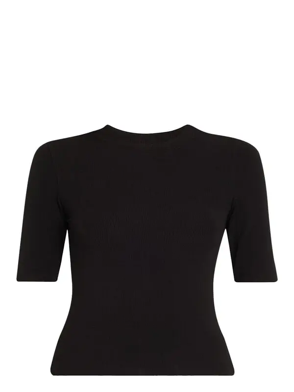 FRAME Ribbed Crewneck Tee - Black
