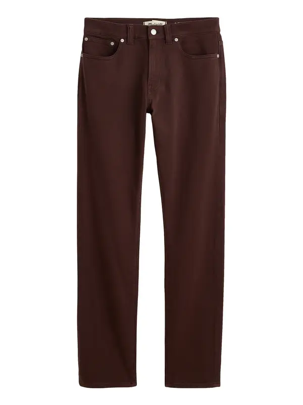 Madewell Athletic Slim Pants In Allday Twill - Dark Carob