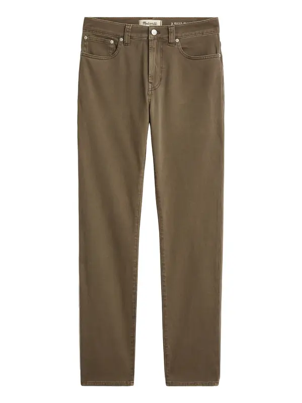 Madewell Athletic Slim Pants In Allday Twill - Driftwood Brown