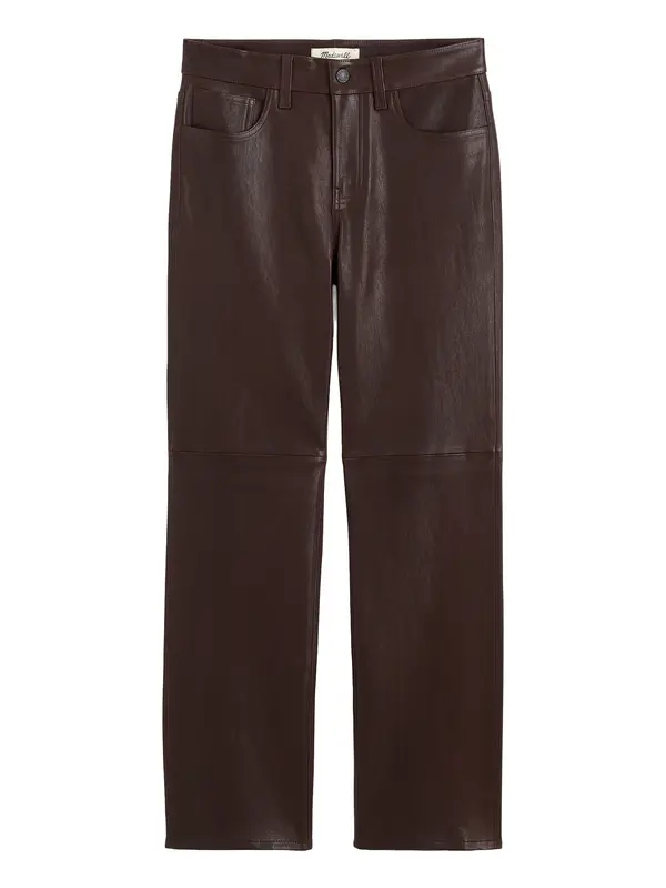 Madewell The '90s Straight Leather Pant - Dark Coffee