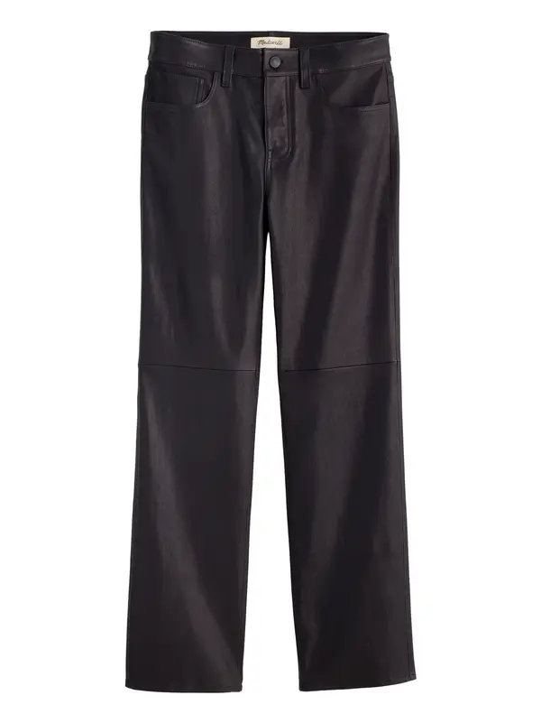Madewell The '90s Straight Leather Pant - True Black