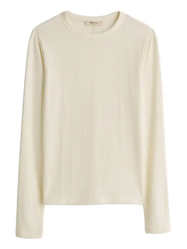 Madewell Drapey Rib Long-sleeve Tee - Winter White
