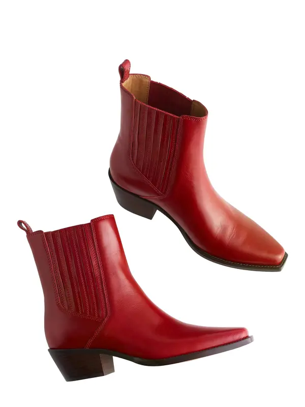 Madewell Mw The Ingrid Leather Chelsea Boot - Bright Ember
