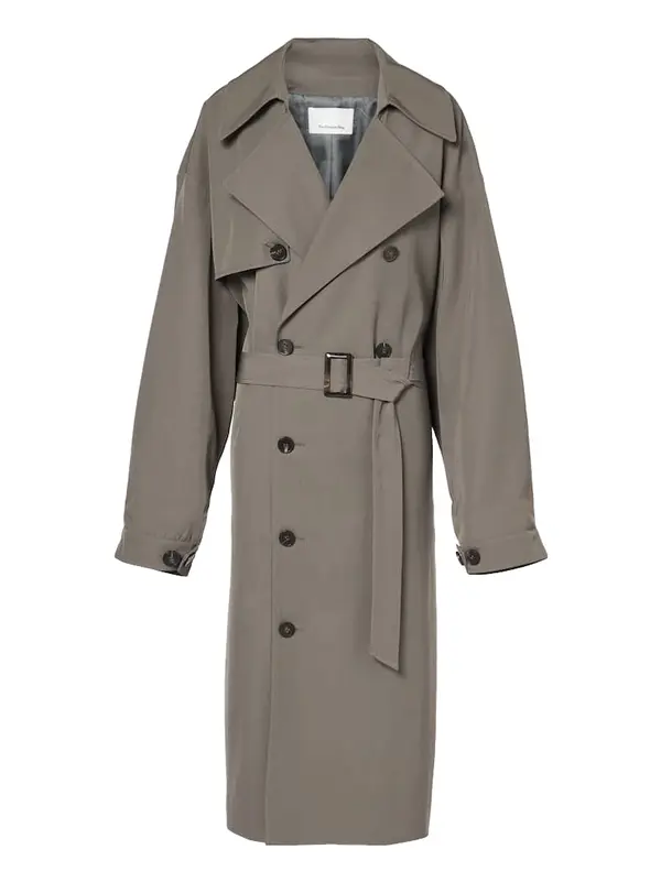 THE FRANKIE SHOP Mavis Oversized Trench Coat - Grey