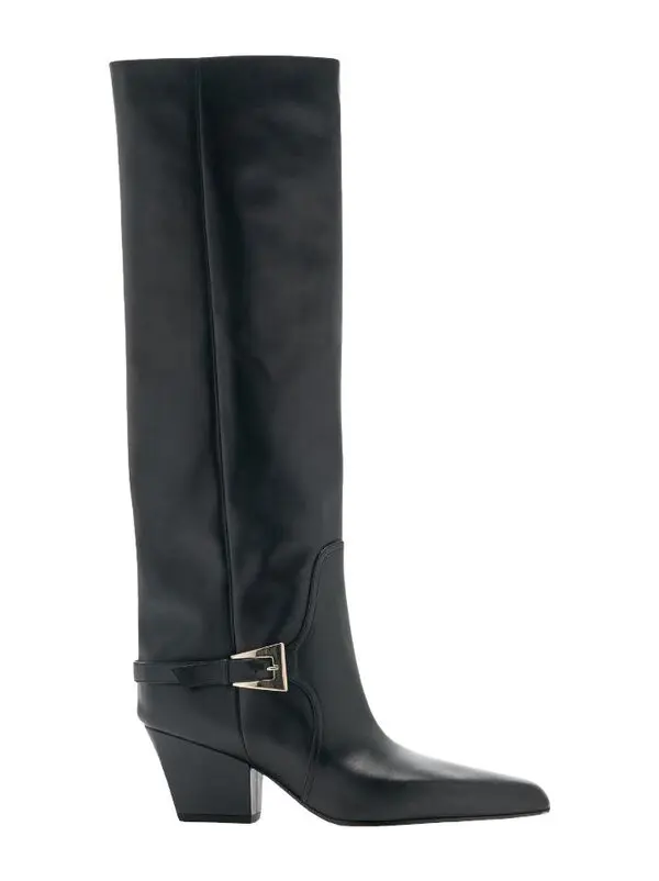 Paris Texas Jane Buckle-detailed Leather Boots - Black