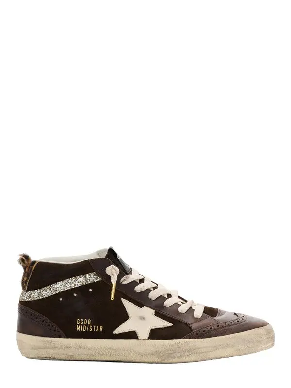 GOLDEN GOOSE Mid Star Sneakers - Brown