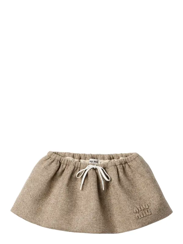 Miu Miu Chevron Miniskirt - Khaki