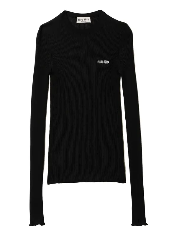 Miu Miu Cashmere And Silk Sweater - Black