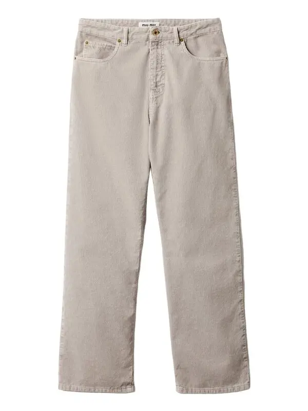 Miu Miu Garment-dyed Corduroy Pants - Granite Gray