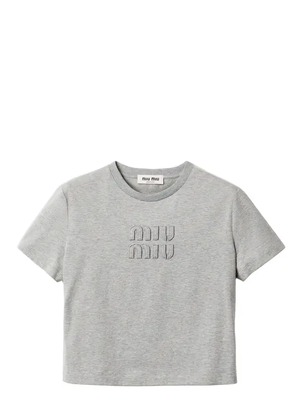 Miu Miu Cotton Jersey T-shirt - Grey
