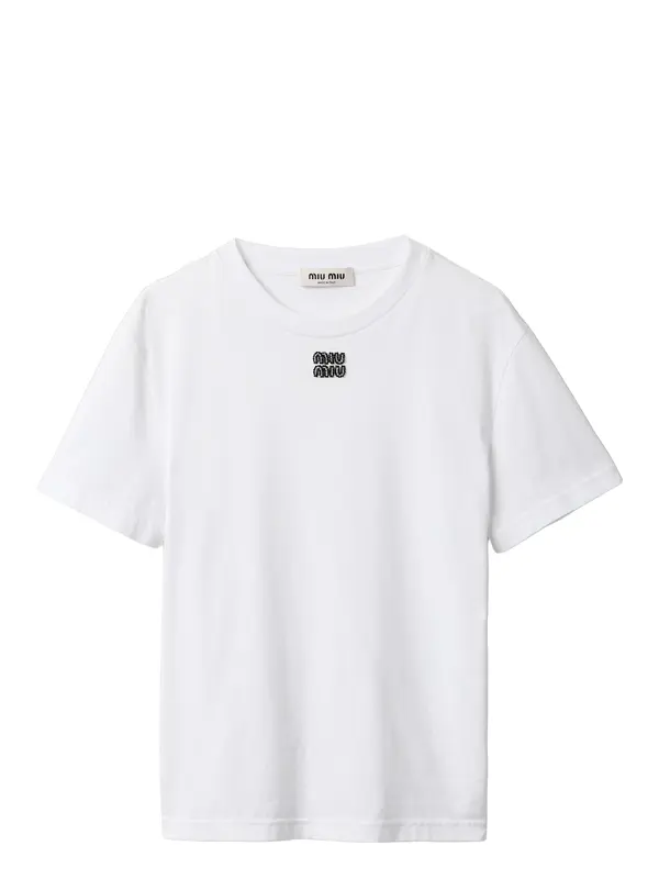 Miu Miu Cotton Jersey T-shirt - White