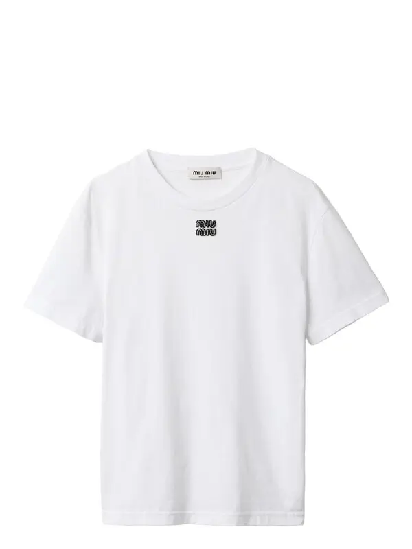 Miu Miu Cotton Jersey T-shirt - White