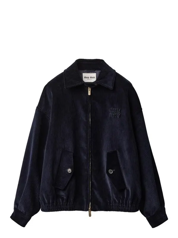 Miu Miu Corduroy Blouson Jacket - Navy