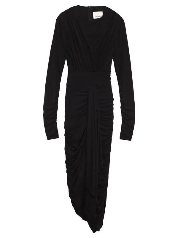 Isabel Marant Zorah Draped Midi Dress - Black