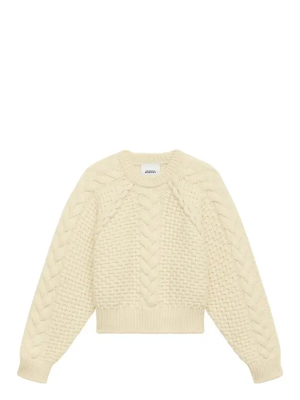 Isabel Marant Obrero Cable Knit Sweater - Ecru