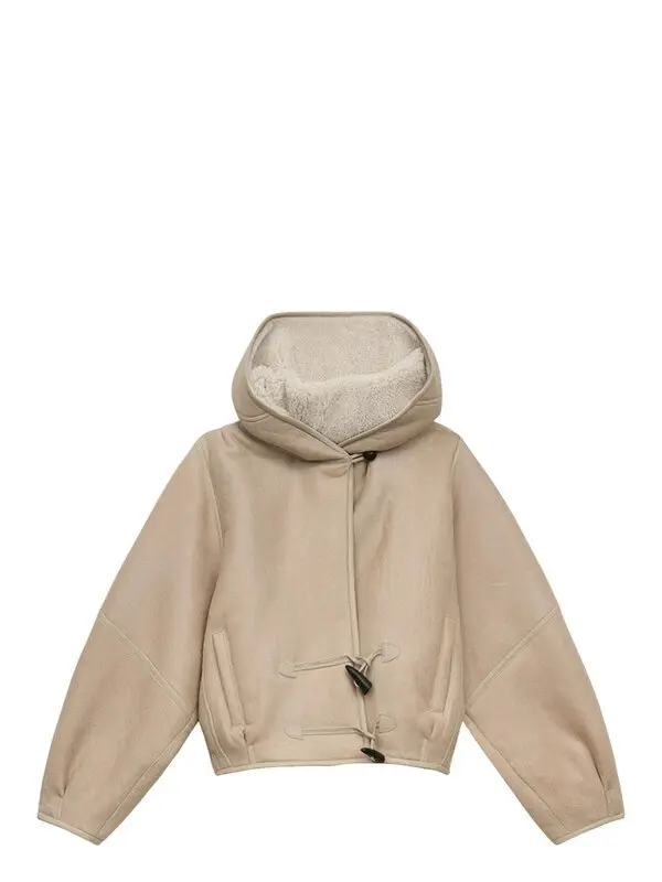 Isabel Marant Amiel Shearling Hooded Coat - Ecru