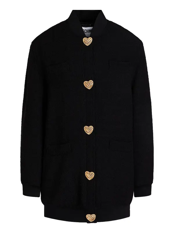 Moschino Wool-blend Bouclé Jacket - Black