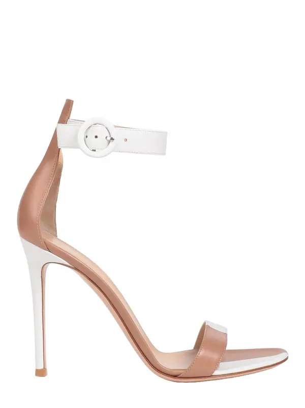 GIANVITO ROSSI Lady Two-tone Leather Sandals - Light Brown