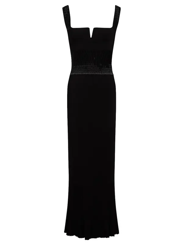 Galvan Atalanta Bead-embellished Knitted Maxi Dress - Black