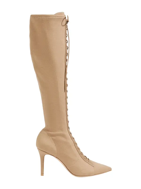 GIANVITO ROSSI Lace-up Knee Boots - Sand