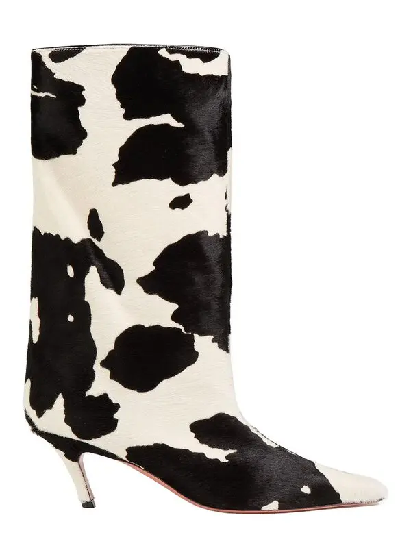 Amina Muaddi Fiona Suede Boots - Animal Print