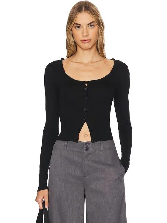 ALL THE WAYS Tessa Cardigan Top - Black