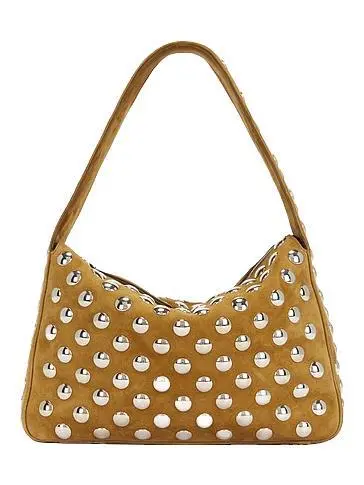 Khaite Elena Studded Shoulder Bag - Mud & Silver