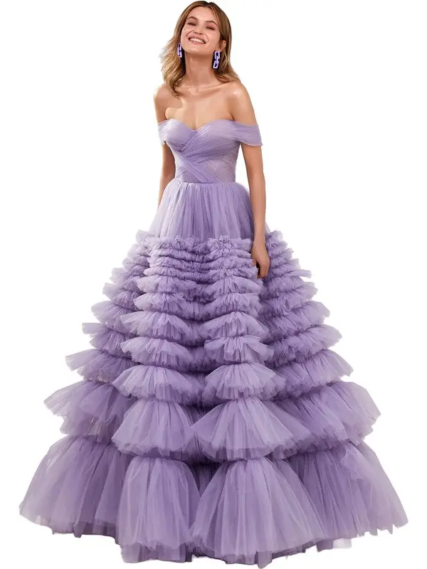 MILLA Ultra Puffy Prom Maxi Gown - Lavender