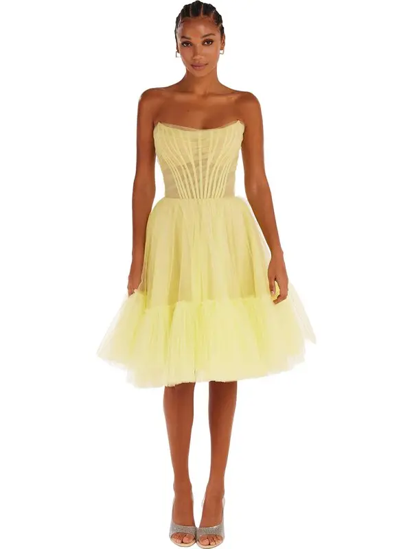 MILLA Tulle Mini Dress With Bolero - Yellow