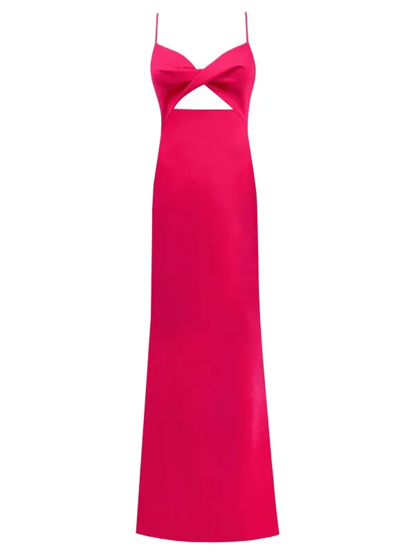 MILLA Twisted Cutout Bodice Maxi Dress - Pink
