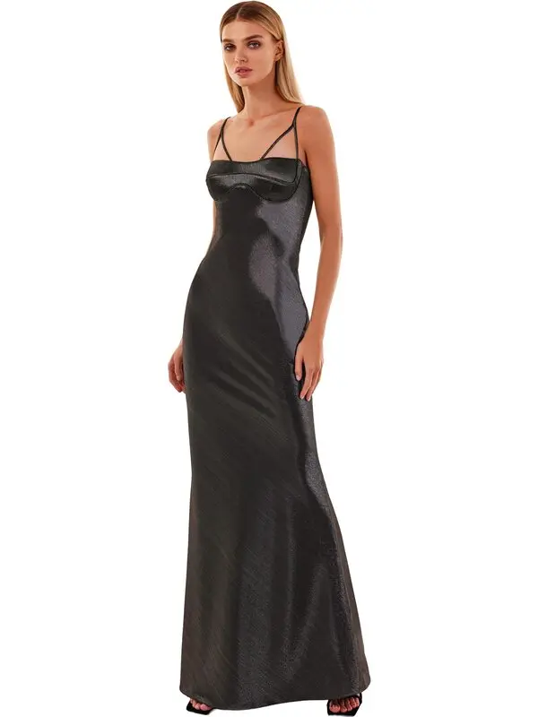 MILLA Shimmering Graphite Maxi - Gray