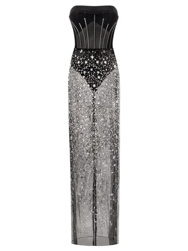 MILLA Crystal-embellished Maxi Dress - Black