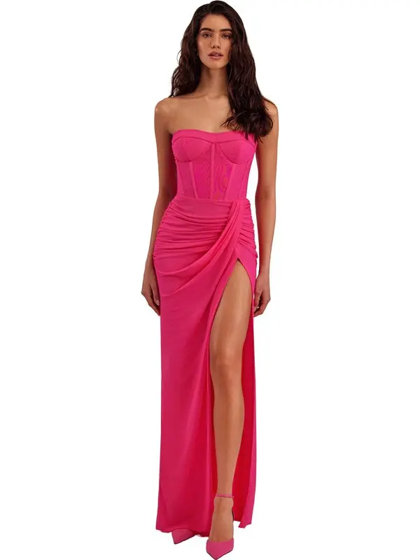 MILLA Off-the-shoulder Maxi Dress - Pink