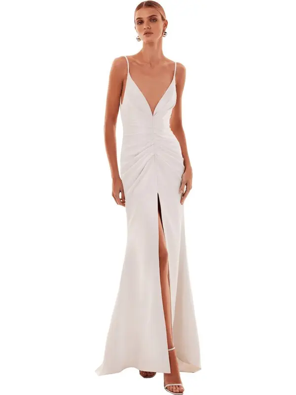 MILLA Chic Mermaid Maxi Gown - White