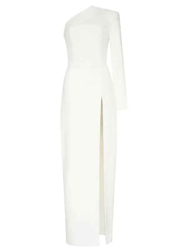 MILLA Long-sleeved Gown With Slit - White