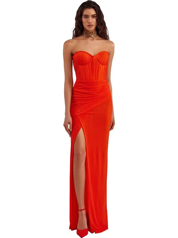 MILLA Flamboyant Bustier Maxi - Coral