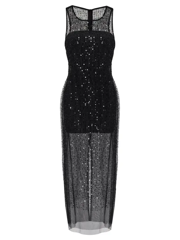 MILLA Sensational Sheer Lace Maxi - Black