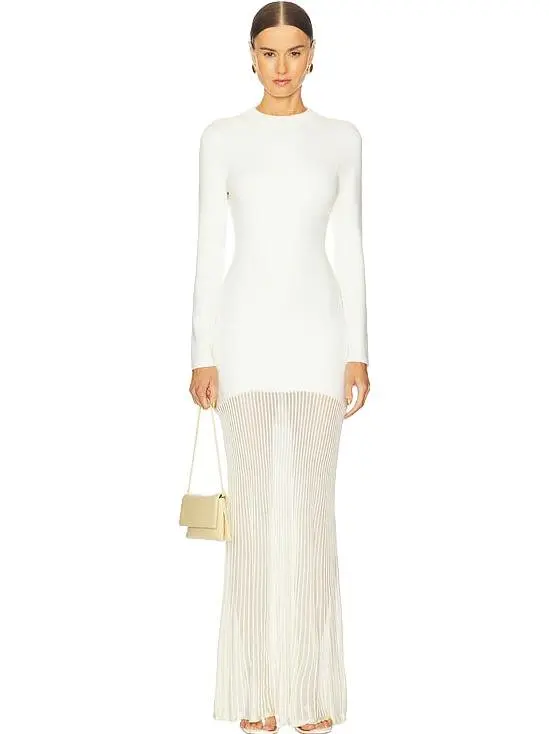 SEROYA Serenade Knit Maxi Dress - Cream