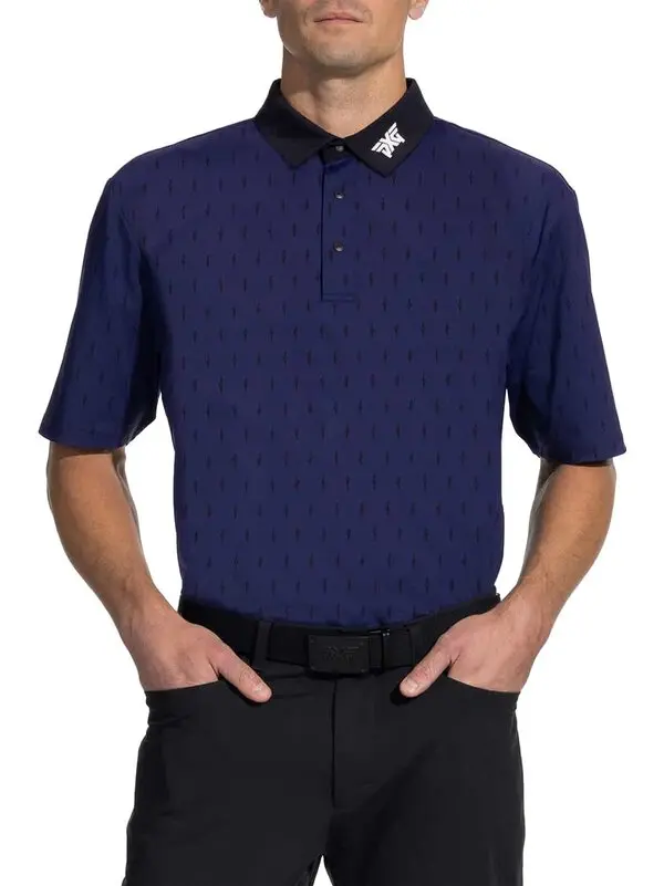 PXG Comfort Fit Cactus Print Polo - Navy