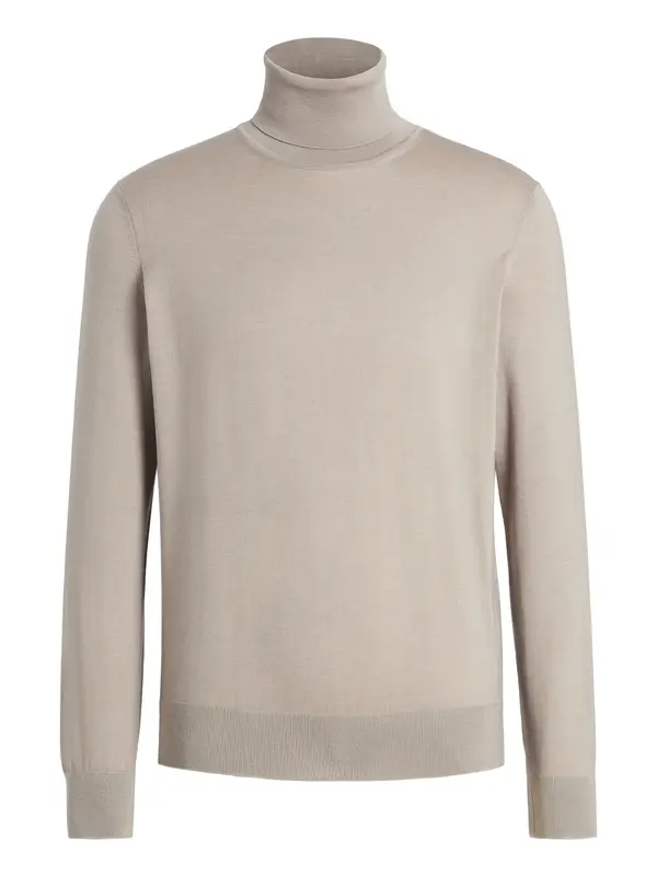 Zegna Cashseta Turtleneck - Light Taupe