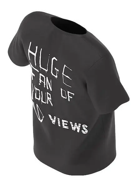 DRAKE Huge Fan Of Views Tee Shirt - Black
