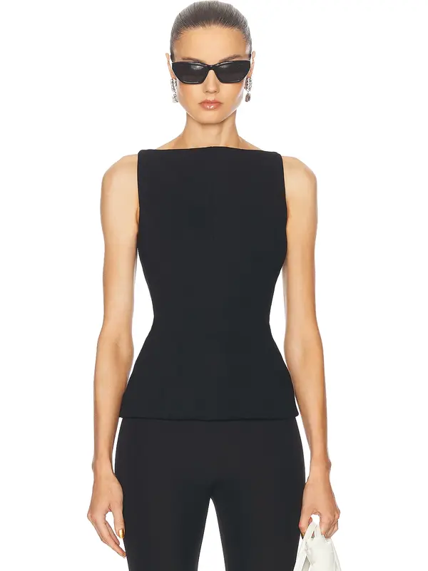 NICHOLAS Simmy Panelled Long Bodice Top - Black