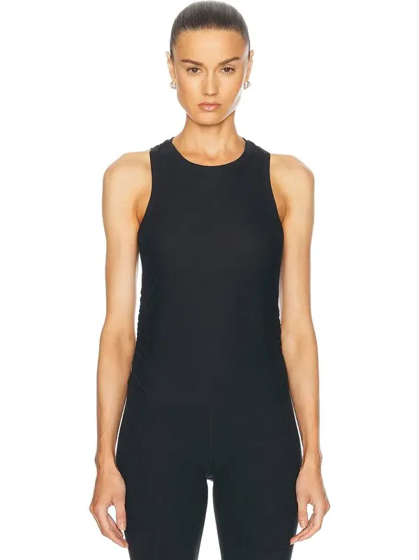 Beyond Yoga Featherweight Shirred Tank Top - Darkest Night