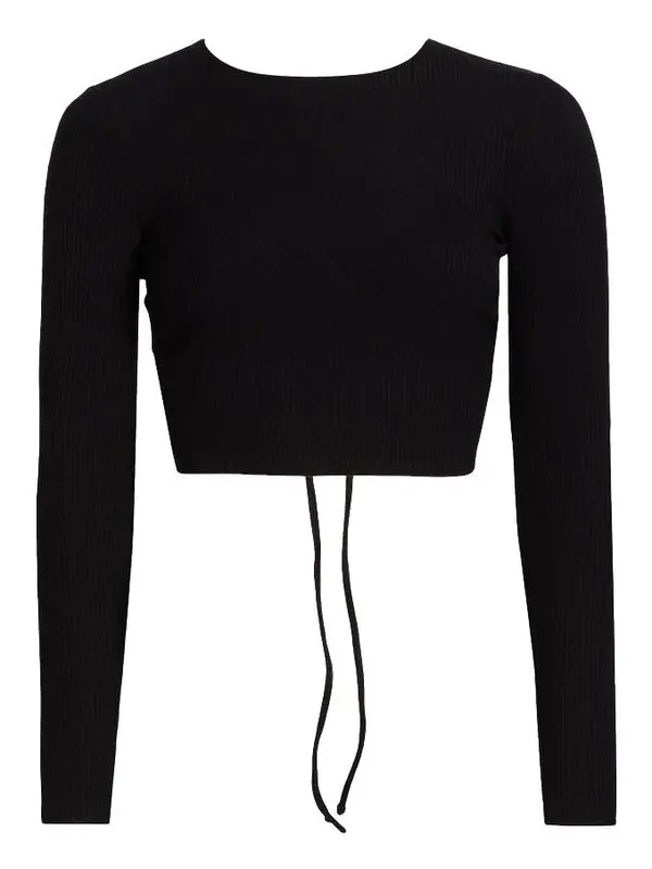 REFORMATION Casey Open-back Crop Top - Black
