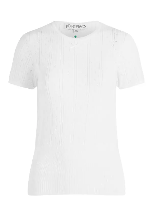 JW Anderson Pointelle Cap Sleeve Top - White