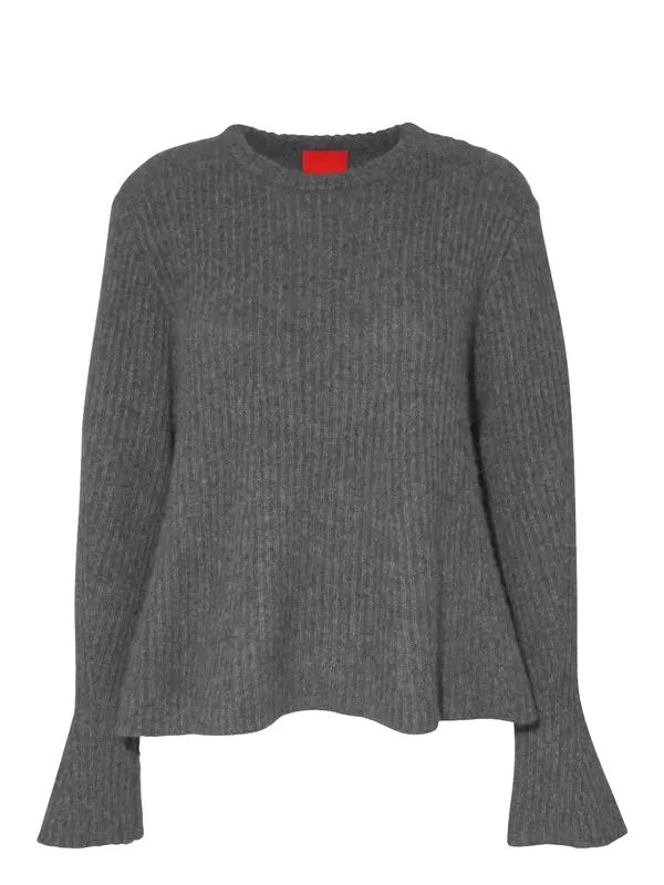 Cashmere In Love Flared Knitted Jumper - Grey