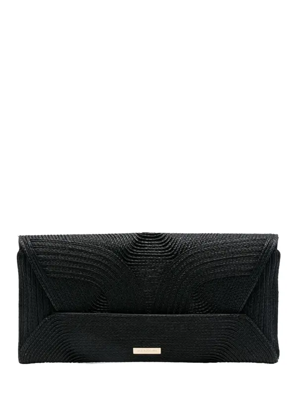 AQUAZZURA Vacanza Raffia Clutch - Black