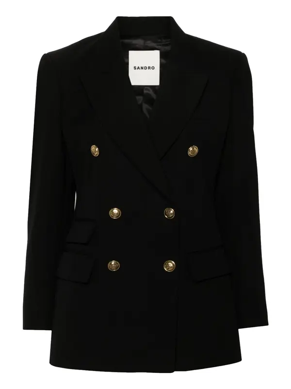 Sandro Double-breasted Blazer - Black