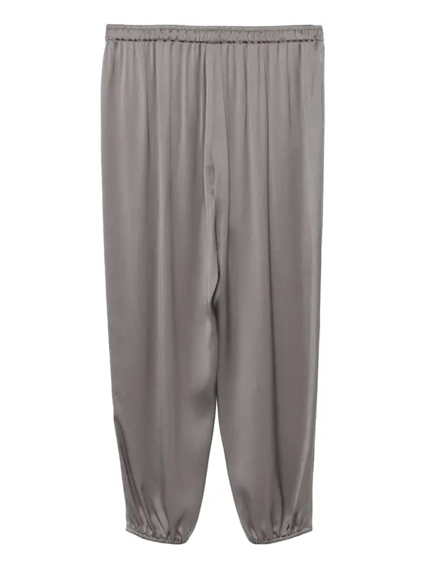 Giorgio Armani Silk Tapered Trousers - Grey